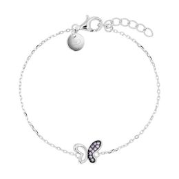 Tom Tailor Damen Tom Tailor Silberarmband &raquo;Schmetterling-Design&laquo; mit Zirkonia (synth.) 16cm, Silber 925 (Sterlingsilber)