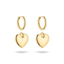 s.Oliver Damen s.Oliver Paar Creolen &raquo;mit abnehmbaren Einh&auml;ngern Herz, Chunky Heart&laquo; Edelstahl