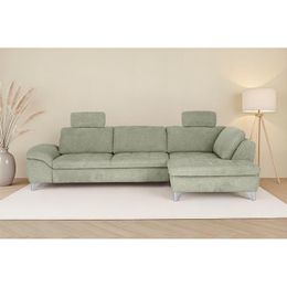 Die PlanBar Ecksofa &raquo;Ottomane MP-IN14007 L-Form, Breite 306 cm&laquo; wahlweise mit Schlaffunktion und verstellbaren Kopfst&uuml;tzen 100% Polyester B/H/T: 306cm