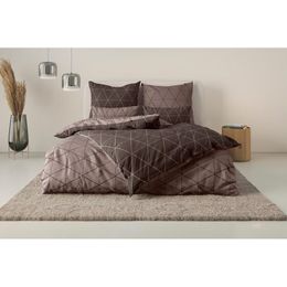 OTTO home Bettw&auml;sche &raquo;Balsby&laquo; 2 in Gr. 135x200 oder 155x220 cm, 100% Baumwolle braun Renforc&eacute;, Obermaterial: 100% Baumwolle B/L: 135cm x 200cm, 1 Stk.