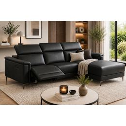 OTTO home Ecksofa &raquo;LUND, Lederoptik, L-Form, 261cm, man./elektr. Relaxfunktion (USB-A)&laquo; mit USB A-Anschluss bei elektrischer Variante und 