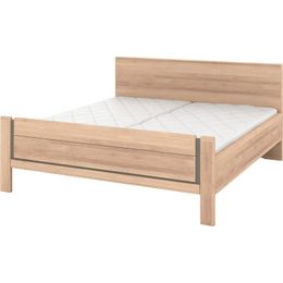 Musterring Holzbett &raquo;Sorrent, Bettgestell, Bettrahmen, teilmassiv Eiche&laquo; Eiche teilmassiv, Liegeh&ouml;henverstellung, Stollenfu&szlig;teil braun L&auml;nge B: 190cm x 180cm