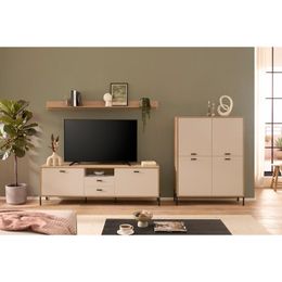 Home Affaire Wohnwand &raquo;Fredericia, moderne Anbauwand, Komplettset in Kaschmir&laquo; Set, 3 Stk. tlg. Holzwerkstoff B/H/T: 320cmcm x 170cmcm x 40cmcm