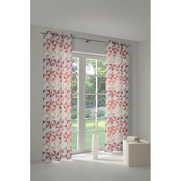 WIRTH Vorhang &raquo;Berlare&laquo; Schlaufen 1 Stk. tlg. orange Jacquard, Baumwolle, Polyester 145cm, Schlaufen, 132cm