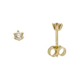 Firetti Damen Paar Ohrstecker &raquo;Schmuck Geschenk Gold 750 Ohrschmuck Solit&auml;r&laquo; mit Brillant - Krappenfassung gold 4,2mm, 0,25 P2 = erkennbare 