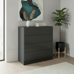 borchardt M&ouml;bel borchardt M&ouml;bel Kommode &raquo;Vaasa, Kommode mit 4 Schubk&auml;sten auf Kugelf&uuml;hrungen&laquo; schwarz Holzwerkstoff B/H/T: 76cm x 79cm x 35cm