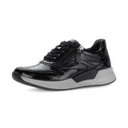 Rollingsoft Damen rollingsoft Keilsneaker , Schn&uuml;rschuh, Halbschuh, Freizeitschuh mit seitlichem Rei&szlig;verschluss schwarz 36