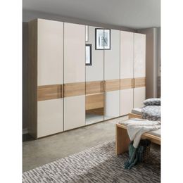 Wiemann Kleiderschrank &raquo;Kiruna&laquo; mit Champagnerglas und Spiegel braun Floatglas, Holz teilmassiv, Kristallglas B/H/T: 295,2cm x 217cm x 58cm