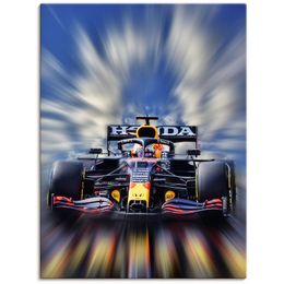 Artland Wandbild &raquo;Max Verstappen - Weltmeister der Formel1&laquo; Auto 1 Stk. tlg. als Alubild, Leinwandbild, Poster in verschied. Gr&ouml;&szlig;en blau B/H/T: 60cm x 80cm, 