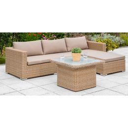 Merxx Gartenlounge-Set &raquo;Veneto&laquo; beige Obermaterial: 100% Polyester. F&uuml;llung: 100% Polyurethan Einheitsgr&ouml;&szlig;e