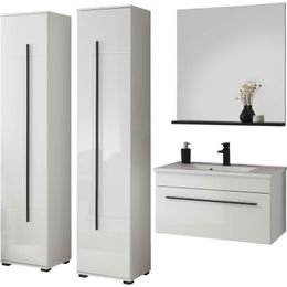 Home Affaire Badm&ouml;bel-Set &raquo;Cantara, Bad im modernen Design, 4-teiliges Badezimmer&laquo; Set, 4 Stk. tlg. wei&szlig; Einheitsgr&ouml;&szlig;e