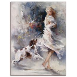 Artland Leinwandbild &raquo;Rivalit&auml;t&laquo; Frau 1 Stk. tlg. auf Holzrahmen gespannt grau Leinwand B/H/T: 30cm x 40cm, Leinwandbild Frau Hochformat, 1 Stk.