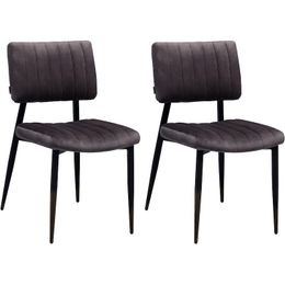 OMG Design Esszimmerstuhl &raquo;Ivan&laquo; (Set) 2 Stk.pflegeleichter Samtvelour Bezug, K&uuml;chenstuhl grau Stoff B/H/T: 46cm x 85cm x 62cm, 2 Stk., Stoff uni