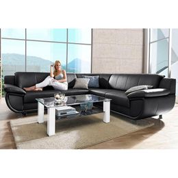 Trendmanufaktur Ecksofa &raquo;Rondo wahlweise mit Schlaffunktion, 267x247 cm (BxT), breite Armlehnen&laquo; L-Form, wahlweise mit Federkern bestellbar, F&uuml;&szlig;e 