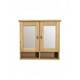 OTTO home Badezimmerspiegelschrank &raquo;Rauna&laquo; aus massiver Kiefer, Breite 64 cm, mit Spiegel, made in EU Massivholz B/H/T: 64cm x 60cm x 23cm, T&uuml;ren: 2 