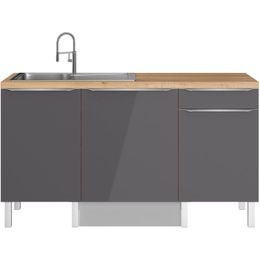 Optifit Pantryk&uuml;che &raquo;Lilly2&laquo; Breite 160 cm, wahlweise mit E-Ger&auml;ten schwarz B/H/T: 160cm x 90cm x 60cm,mit E-Ger&auml;t