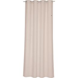 Esprit Vorhang &raquo;Harp&laquo; &Ouml;sen 1 Stk. tlg. HxB: 250x140, Blickdicht, mit Lederlabel, (BxH) 140 x 250 cm beige Microfaser, Polyester 250cm, &Ouml;sen, 140cm