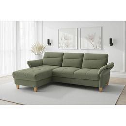 Sit & More sit&more Ecksofa &raquo;Pamela, L-Form, B:230 cm&laquo; mit Federkern 95% Polyester 5% Polyamid B/H/T: 230cm x 90cm x 164cm, Flachgewebe LINO, Recamiere links, 