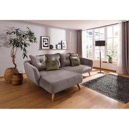 Home Affaire Ecksofa &raquo;Baggio formsch&ouml;ne Polsterecke, bequem, Breite 277cm, L-Form&laquo; Zierkissen inklusive braun B/H/T: 277cm x 80cm x 162cm, 
