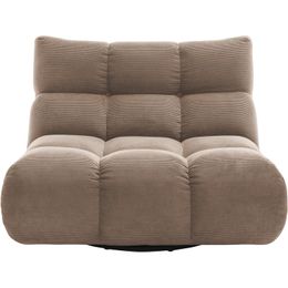 Home Affaire 1,5-Sitzer &raquo;Cozy Bubble, 360&deg; drehbarer Sessel, Breite 107 cm&laquo; mit eleganter Steppung, Rundumbezug & weicher Polsterung braun 95% 