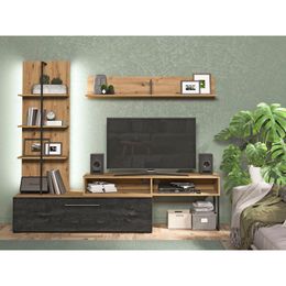 Home Affaire Wohnwand &raquo;Evora&laquo; 1 Stk. tlg. braun Holzwerkstoff B/H/T: 205,5cmcm x 173cmcm x 41,5cmcm