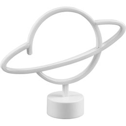 REALITY LEUCHTEN LED Tischleuchte &raquo;Planet&laquo; LED-Board 1 Stk. RGB Deko Tischlampe im Weltall Design, mit USB Anschluss, Gr&ouml;&szlig;e 29 x 24 cm wei&szlig; 1, &Oslash; 8,5cm