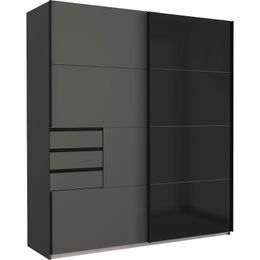 wimex Schwebet&uuml;renschrank &raquo;Barcelona&laquo; mit Glaselementen und Schubladen schwarz Graphit, B/H/T: 225cm x 208cm x 65cm, Schubladen: 3 Stk. T&uuml;ren: 2 Stk.
