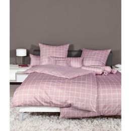 Janine Wendebettw&auml;sche &raquo;modernclassic 39025&laquo; 2 Stk. mit Rei&szlig;verschluss, 100% Baumwolle, mit Karos und Streifen pink Mako-Satin, Obermaterial: 100% Baumwolle 