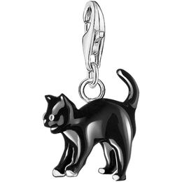 Thomas Sabo Damen Thomas Sabo Charm-Einh&auml;nger &raquo;Schwarze Katze&laquo; silber Einheitsgr&ouml;&szlig;e