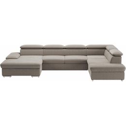 Sit & More sit&more Wohnlandschaft &raquo;Valantine U-Form, B: 349 cm&laquo; mit Arm- & Kopfteilverstellung, optional mit Schlaffunktion grau 100% Polyester B/H/T: 349cm x 