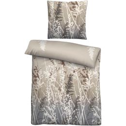 Biberna Bettw&auml;sche &raquo;0004103&laquo; 2 Stk. wohlig warm + weich, pflegeleicht, 100% Baumwolle, Rei&szlig;verschluss beige Feinbiber, Obermaterial: 100% Baumwolle B/L: 135cm