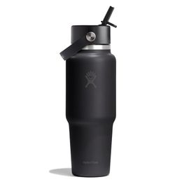 Hydro Flask Trinkflasche &raquo;32 OZ Wide Flex Straw Travel Bottle Cap, 946 ml&laquo; Geeignet f&uuml;r alle Wide Mouth Kappen und Deckel schwarz Edelstahl 946ml