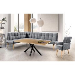 exxpo - sofa fashion Eckbank &raquo;Latte&laquo; moderne Sitz- und R&uuml;ckensteppung, bequem und elegant, hoher Holzfu&szlig; 100% PES B/H/T: 254cm x 95cm x 196cm, 