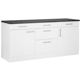 Optifit Unterschrank &raquo;Mini&laquo;, Breite 180 cm mit Metallgriffen wei&szlig; wei&szlig;, B/H/T: 180cm x 84,8cm x 60cm, Schubladen: 5 Stk. T&uuml;ren: 2 Stk.