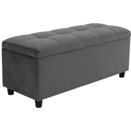 Quelle Bettbank &raquo;Abgesteppt&laquo; Mit Stauraum, auch als Garderobenbank geeignet, Polsterbank grau Holzwerkstoff, Massivholz, Polyester B/H/T: 100cm x 42,5cm x 