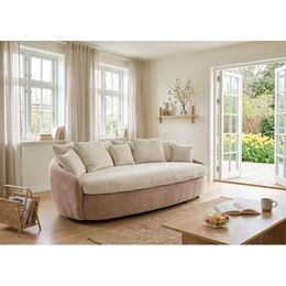 COTTA Big-Sofa &raquo;Aruba&laquo; gem&uuml;tliches Megasofa in XXL in organischer Form mit vielen Kissen rosa Luxus-Microfaser (100% Polyester); Microfaser-