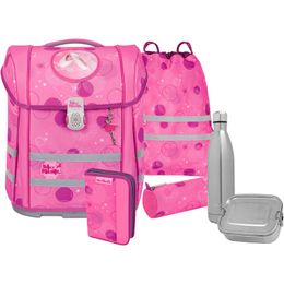 McNeill Damen McNeill Schulranzen &raquo;Perfecto, Pinky&laquo; reflektierende Streifen auf den Schultergurten;retroreflektierende Fl&auml;chen inkl. Federm&auml;ppchen, 