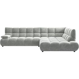 Home Affaire Ecksofa &raquo;Cozy Bubble, mit klappbarer Armlehne, Breite 324 cm&laquo; mit eleganter Steppung, Rundumbezug & weicher Polsterung grau 100% 