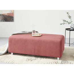 Home Affaire Polsterhocker &raquo;Gy&ouml;r&laquo; democratichome Edition, passend zum Ecksofa 'Gy&ouml;r' rosa 100% Polyester B/H/T: 122cm x 48cm x 68cm, Cord