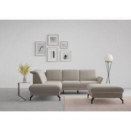 Sit & More sit&more Ecksofa &raquo;Fashion L-Form&laquo; wahlweise mit Kopfteilverstellung und Vorziehsitz, motorisch braun B/H/T: 250cm x 84cm x 207cm, Chenille, Ottomane 