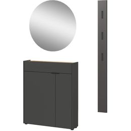Germania Garderoben-Set &raquo;GW-Ameca&laquo; 3 Stk. tlg. grau Holzwerkstoff B/H/T: 113cmcm x 200cmcm x 22cmcm,mit Garderobenpaneel