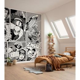 Komar Vliestapete &raquo;Marvel Classic Comic Panel Monochrome&laquo; bedruckt glatt Rolle mit 212 x 250 cm schwarz-wei&szlig; Vlies B/L: 212m, Rollen: 1