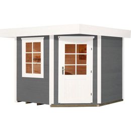Weka Gartenhaus &raquo;Designhaus 213 Plus&laquo; grau Massivholz Fu&szlig;boden im Gartenhaus, ohne Dacheindeckung