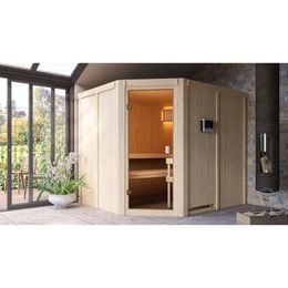 Karibu Sauna &raquo;Horna&laquo; Ofen 9 KW externe Strg easy beige Saunaofen, (ohne Ofen)