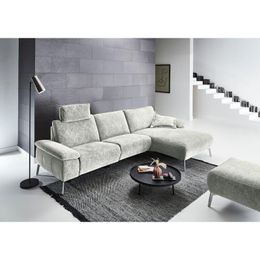 Home Affaire Ecksofa &raquo;Bellini L-Form&laquo; teilmotorische Relaxfunktion an 1 Element, klappbare Armlehnen grau Chenille (59, 7% Polyester, 34, 4% Polyacryl