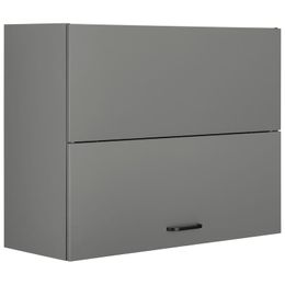 Optifit Faltlifth&auml;ngeschrank &raquo;Elga&laquo; mit Soft-Close-Funktion und Metallgriffe, Breite 90 cm grau Holzwerkstoff basaltgrau, B/H/T: 90cm x 70,4cm x 