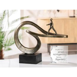 Casablanca by Gilde Dekofigur &raquo;Skulptur "Path"&laquo; Bronzefarben mit Antikfinish, auf Basis braun Kunstharz B/H/T: 32cm x 25cm x 15cm