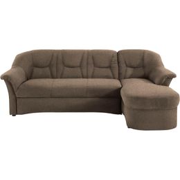 DOMO collection Ecksofa &raquo;SARAFINA 232x146 cm, auch mit Federkern f&uuml;r noch mehr Sitzkomfort!&laquo; whlw. mit Bettfunktion, L-Form braun Luxus-Microfaser (92