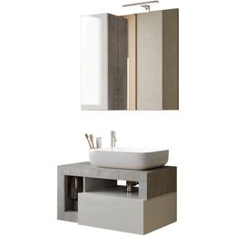Welltime Badm&ouml;bel-Set &raquo;Hamburg, Badezimmerset 2tlg. Breite 79 cm, Badm&ouml;bel, Waschtisch inkl.&laquo; Spar-Set, 2 Stk. tlg. wei&szlig; B/H/T: 79cmcm x 190cmcm x 
