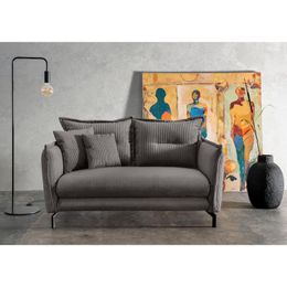 Home Affaire Ecksofa &raquo;Lazio modern und bequem, schmale Armlehnen, tolle Detailverarbeitung&laquo; zwei verschiedene Fu&szlig;farben w&auml;hlbar grau 93% Polyester, 7%